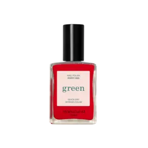 MANUCURIST Green™ Nail Polish, Quick Dry, Non-toxic Nail Polish With Gel-like Finish - Poppy Red (a Bright Orangey Red)