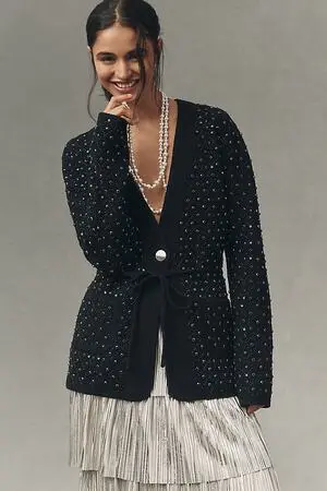 NVLT Sequined Knit Blazer Jacket