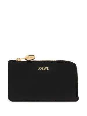 Loewe Pebble Leather Zipped Card Case - Black