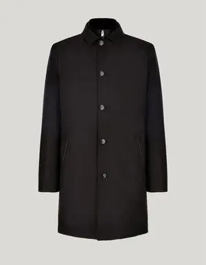 Canali Technical Fabric Car Coat With Removable Dickie