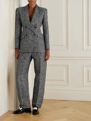 Givenchy Double-breasted Herringbone Wool-blend Blazer