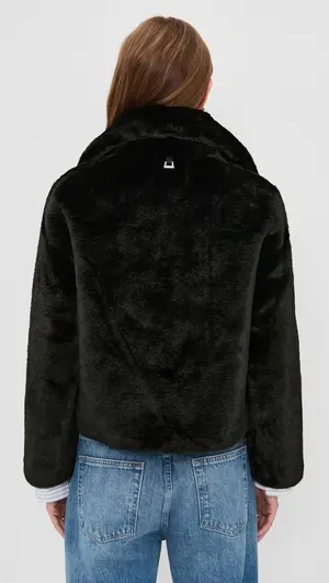 Apparis Elis Faux Fur Coat - Noir