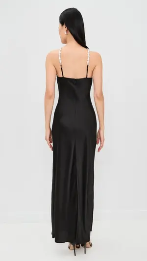 Staud Cadence Maxi Dress With Beaded Straps - Black