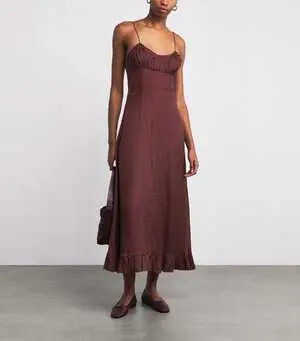 DÔEN Silk-blend Rosaria Maxi Dress