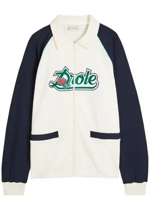 Drole De Monsieur Piqué Cotton Jacket With Embroidered Logo - Off White