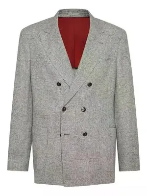 Brunello Cucinelli Prince Of Wales Blazer - Grey