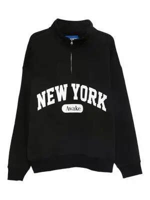 AWAKE NY Logo-print Half-zip Sweatshirt