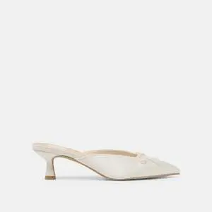 DOLCEVITA Cleo Heeled Mule - Off White Satin