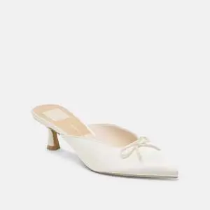 DOLCEVITA Cleo Heeled Mule - Off White Satin