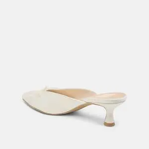 DOLCEVITA Cleo Heeled Mule - Off White Satin
