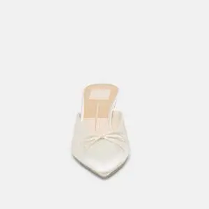 DOLCEVITA Cleo Heeled Mule - Off White Satin