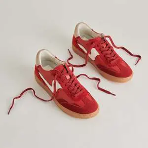 DOLCEVITA Notice Sneakers - Crimson Suede