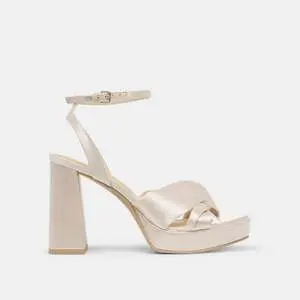 DOLCEVITA Parlo Platform Heels - Ivory Satin