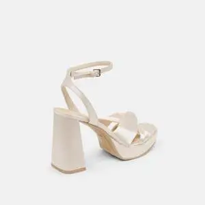 DOLCEVITA Parlo Platform Heels - Ivory Satin
