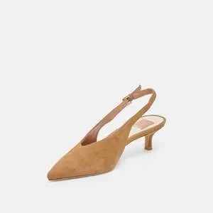 DOLCEVITA Alenna Slingback Heels - Lt Brown Suede