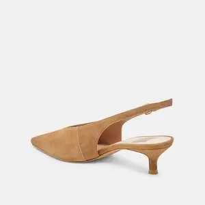 DOLCEVITA Alenna Slingback Heels - Lt Brown Suede