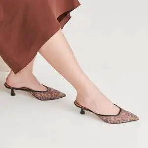 DOLCEVITA Cleo Leopard Print Kitten Heel Mules