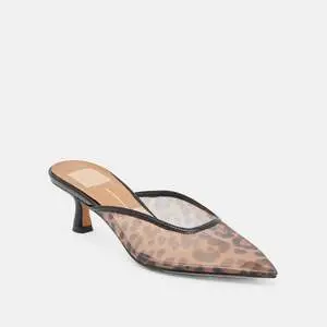 DOLCEVITA Cleo Leopard Print Kitten Heel Mules