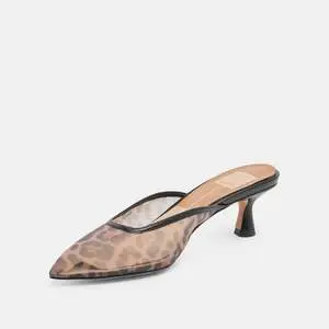 DOLCEVITA Cleo Leopard Print Kitten Heel Mules