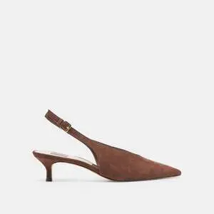 DOLCEVITA Slingback Kitten Heels - Dk Brown Suede