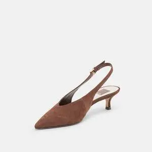DOLCEVITA Slingback Kitten Heels - Dk Brown Suede