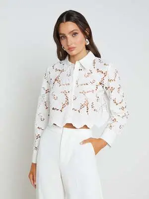 White Lace Blouse Blouses