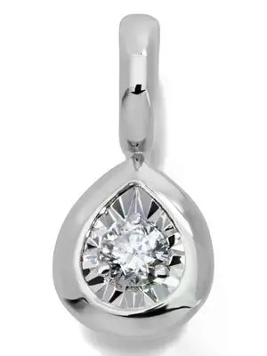 Monica Vinader Pear-shaped Solitaire Diamond Pendant - Silver