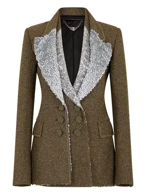 Rabanne Sequin-embellished Layered Blazer