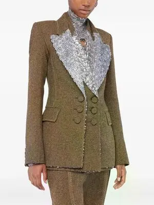 Rabanne Sequin-embellished Layered Blazer