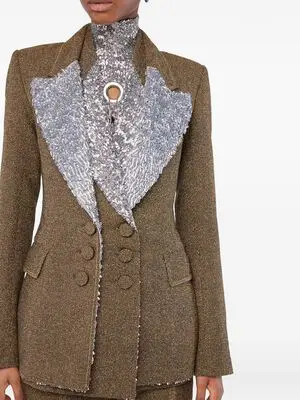 Rabanne Sequin-embellished Layered Blazer