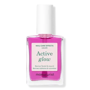 MANUCURIST Active Glow Nail Polish For A Gloss Finish, Nail Strengthener And Growth - Grape