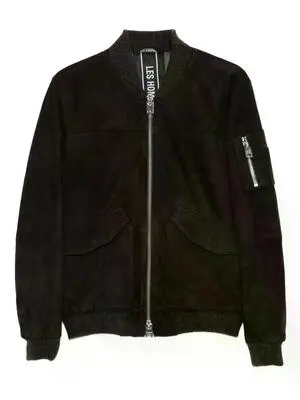 LES HOMMES Panelled Zip-up Bomber Jacket
