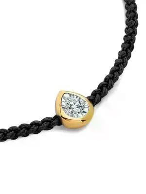 Monica Vinader 18k Gold-vermeil Pear-diamond Cord Bracelet - Black
