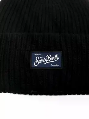 MC2 SAINT BARTH Ribbed-knit Beanie - Black
