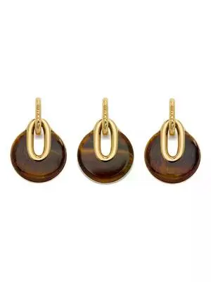 Monica Vinader Tiger-eye Gold-vermeil Pendant - Brown