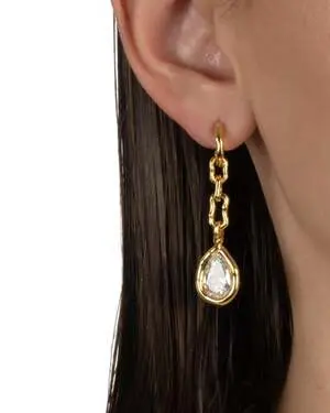 Alexis Bittar Pear Drop Chain Link Earrings - Gold
