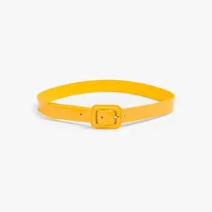 MOTHER The Polish Off Leather Belt - Yellow