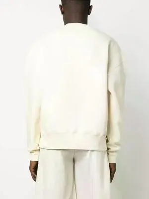 AMI Paris Logo-embroidered Patch Sweatshirt - Neutrals