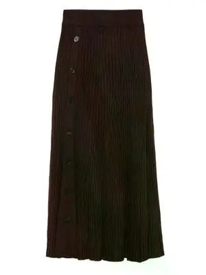 Eric Bompard Ribbed Flared Midi Skirt