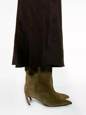 Eric Bompard Ribbed Flared Midi Skirt