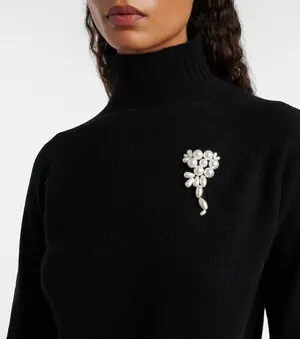 Simone Rocha Embellished Cashmere Turtleneck Sweater