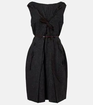 Prada Ruffled Virgin Wool Mini Dress
