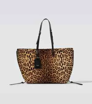 Dolce & Gabbana Atene Leopard-print Calf Hair Tote Bag - Brown
