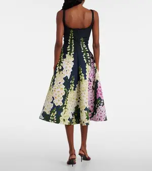 Oscar De La Renta Floral Faille Cocktail Dress - Multicoloured