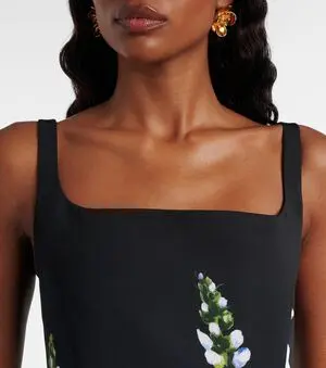 Oscar De La Renta Floral Faille Cocktail Dress - Multicoloured