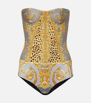 Versace Printed Cotton Corset Bodysuit - Multicoloured