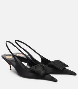 Saint Laurent Dakota 50 Crêpe Satin Slingback Pumps - Black