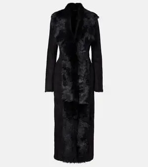 Magda Butrym Shearling-trimmed Suede Coat