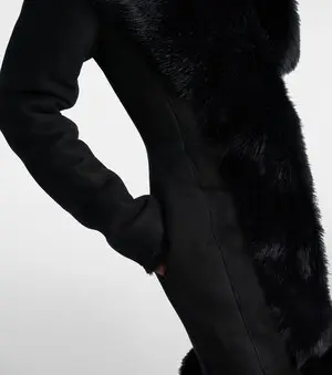 Magda Butrym Shearling-trimmed Suede Coat