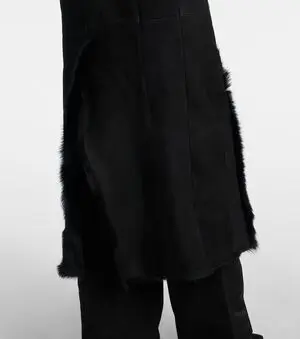 Magda Butrym Shearling-trimmed Suede Coat